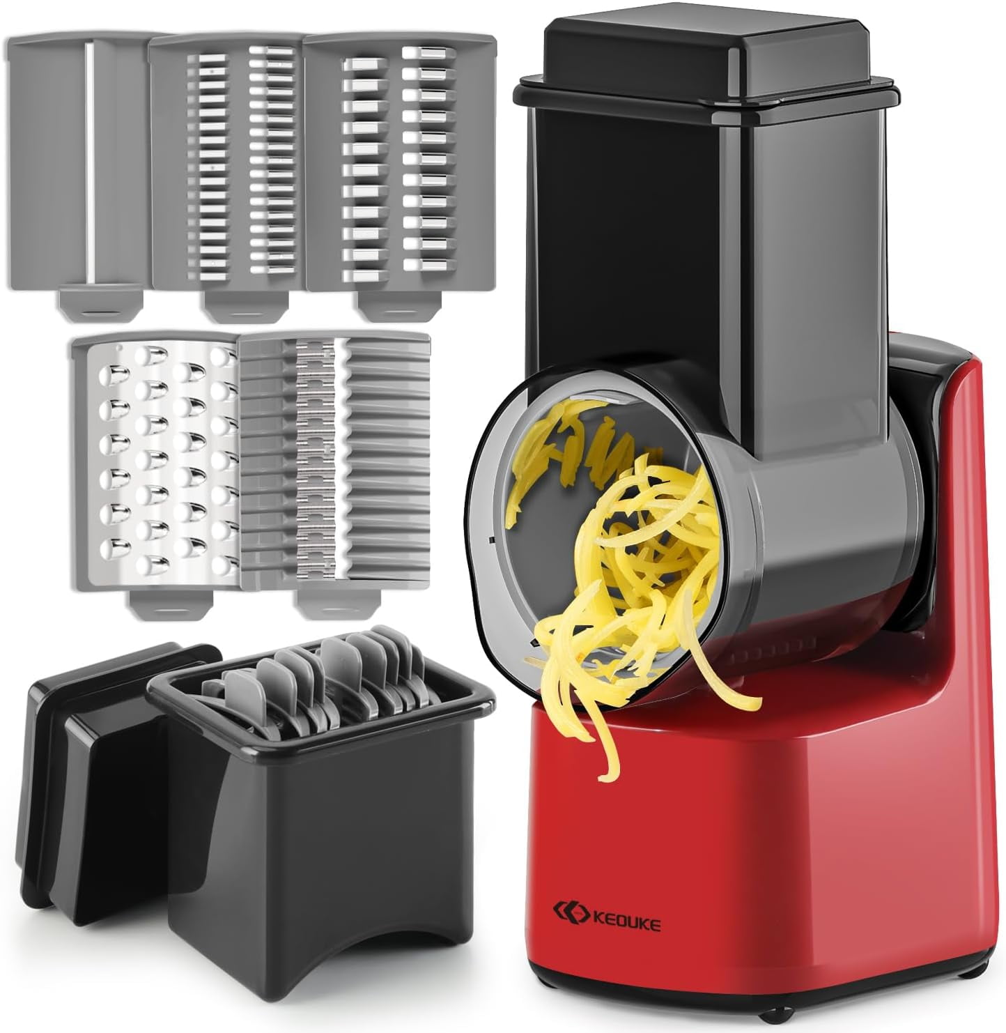 5 IN 1 Electric Cheese Grater with Detachable Design - Cordless Rotary ...