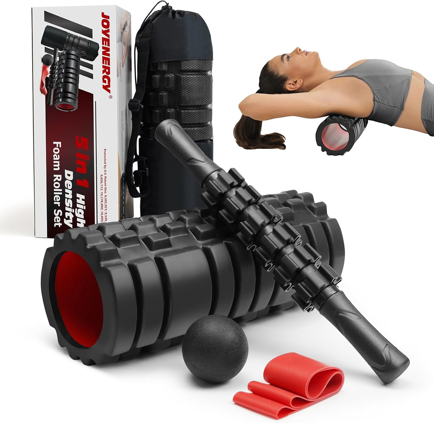 5 in 1 Foam Roller Set, Trigger Point Foam Roller Patented, Massage ...