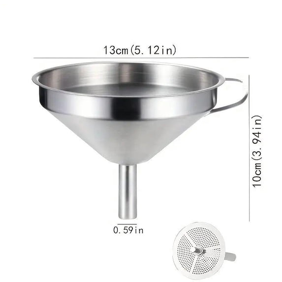 5.1 Inch 304 Stainless Steel Kitchen Funnel, Food-Grade Metal Transfer ...