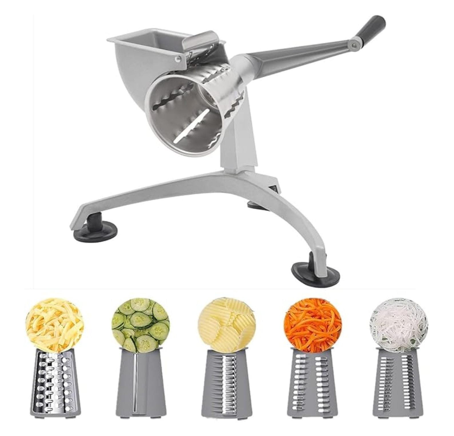 5 in 1 Manual Vegetable Cutter Machine, with Stainless Steel Changeable ...