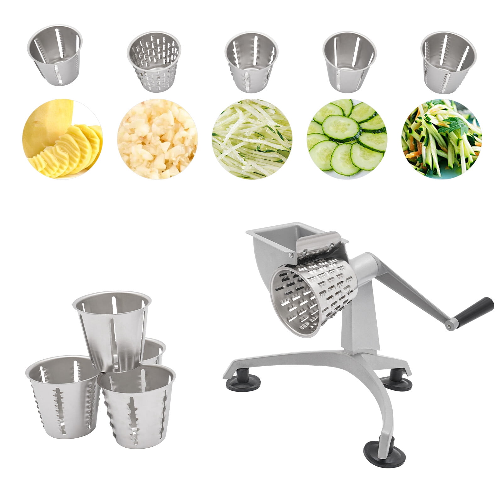 5 in 1 Manual Vegetable Cutter Machine with Stainless Steel Changeable ...