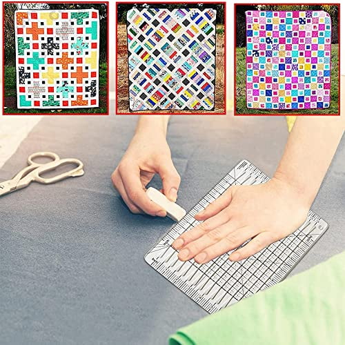 5 in 1 Quilt Cutting Ruler, Multipurpose Sewing Ruler Fabric Cutting ...