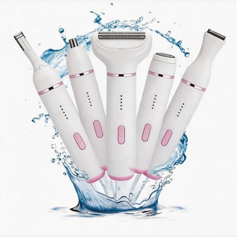 5 in 1 Rechargeable Bikini Trimmer for Women Electric Body Hair Shaver ...