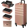 5 in 1 Rolling Makeup Train Case Professional Large Storage Cosmetic ...