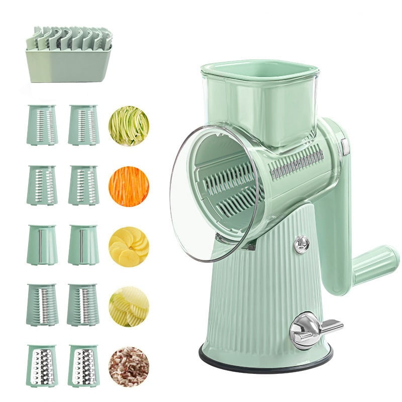 5 in 1 Rotary Cheese Grater with Hand Crank & Strong Suction Base ...