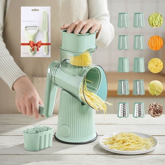 5 In 1 Rotary Cheese Grater Vegetable Slicer for Kitchen, Carrot ...