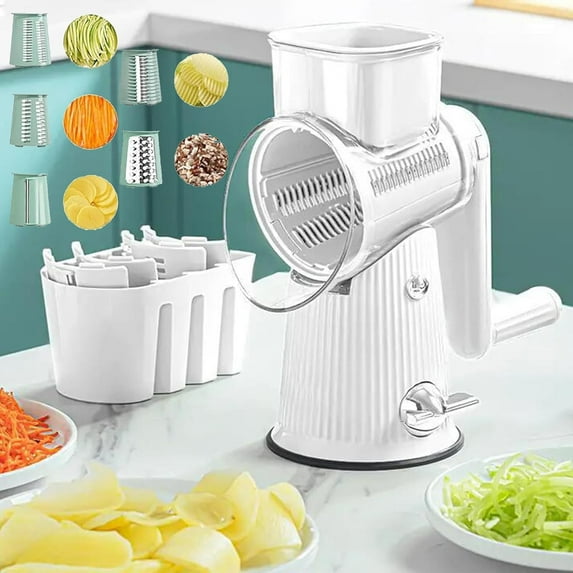 5 in 1 Round Slicer, 5 in 1 Rotary Cheese Grater Vegetable Slicer, 2026 ...