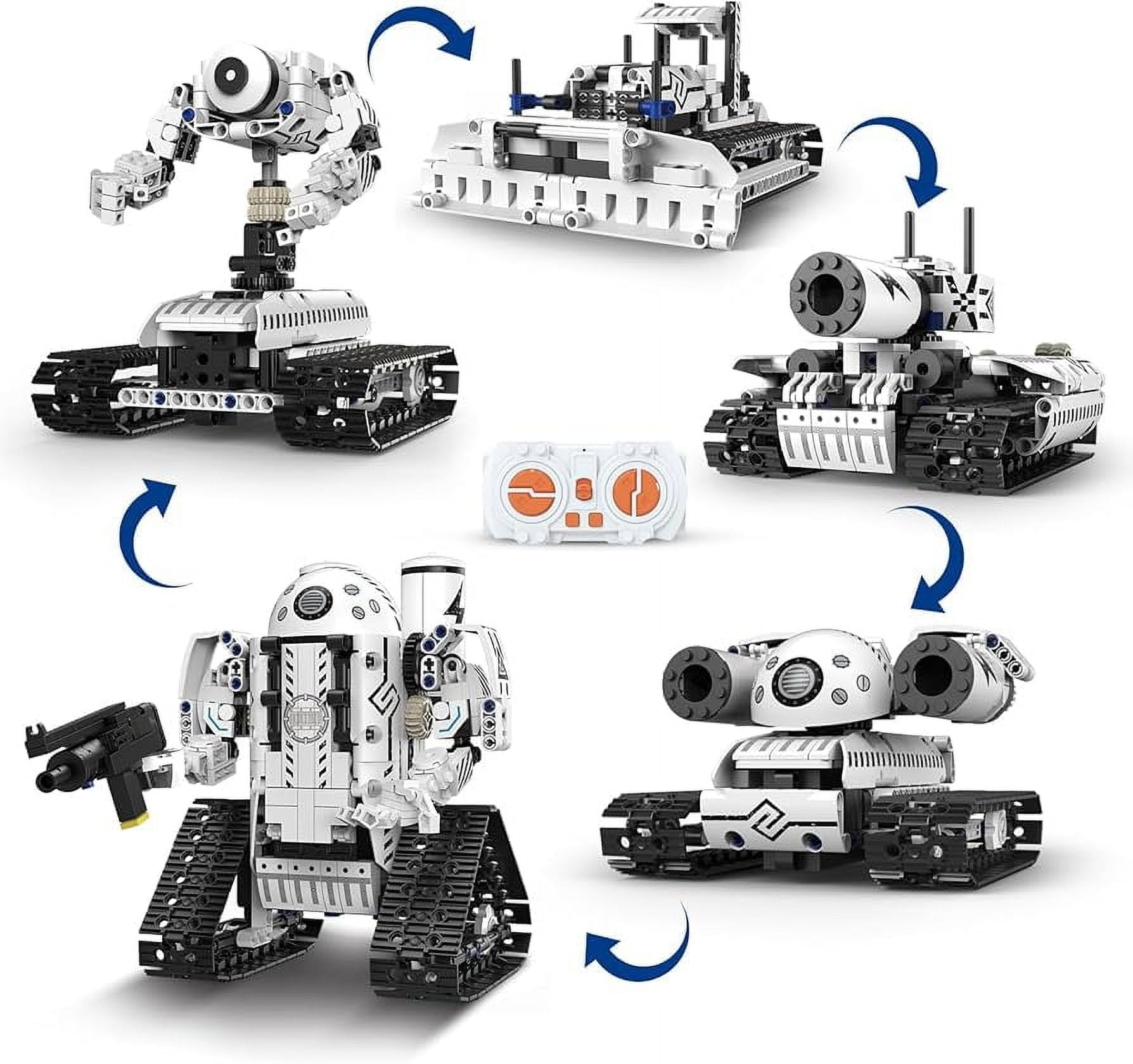 5 in 1 STEM DIY Robot Building Kit Remote Control Building Blocks Robot Toys for Kids with ...