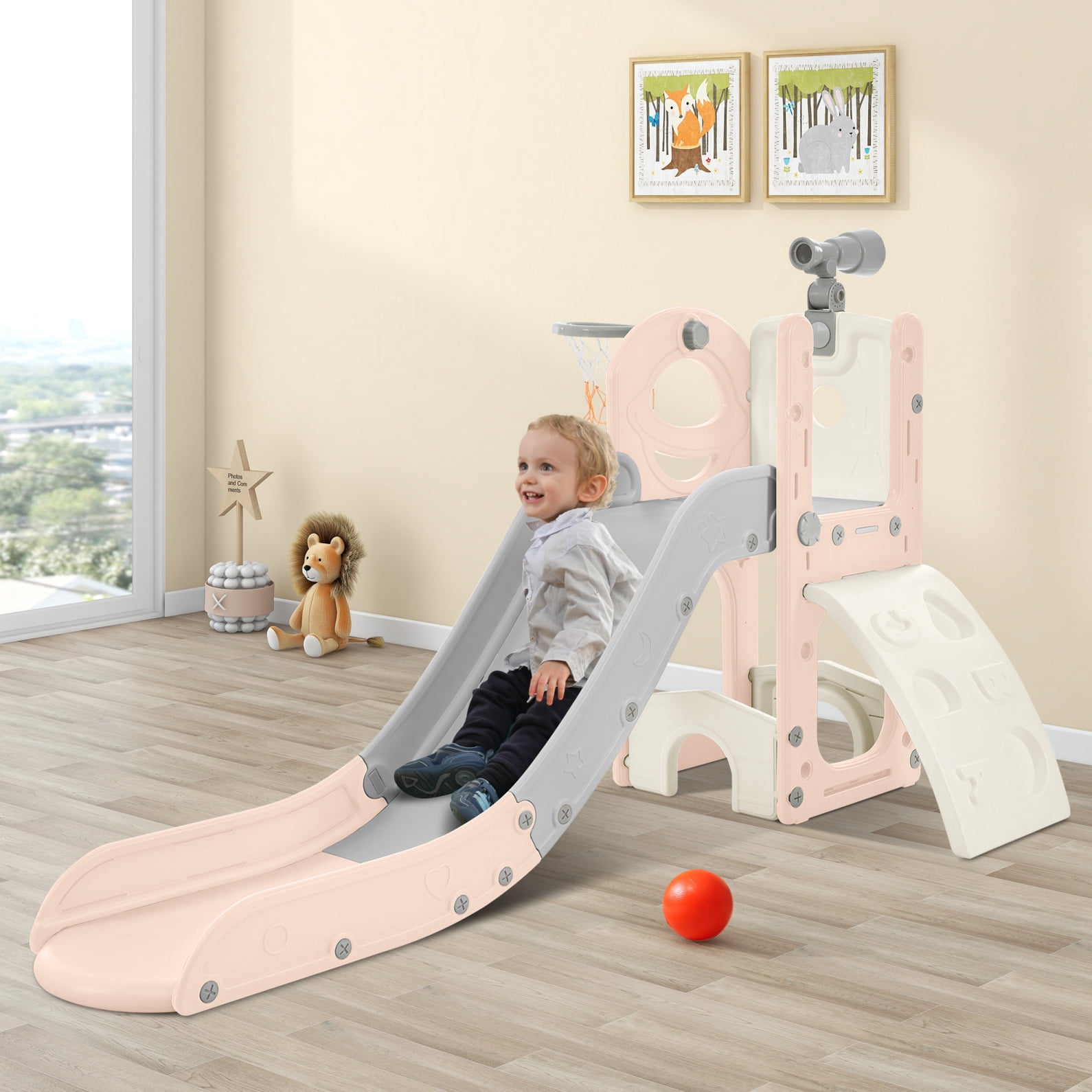 5 in 1 Slide for Kids, Toddlers, Indoor/Outdoor Playground Set with ...