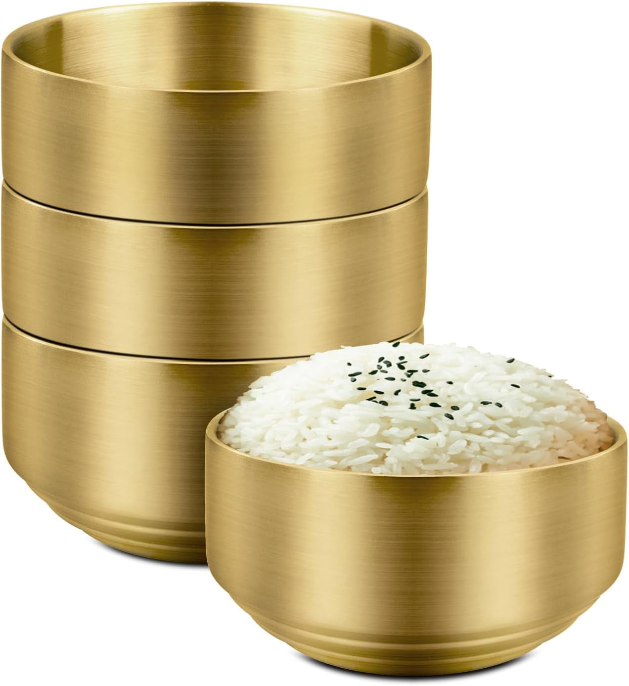 5.1" Stainless Steel So Bowl Set, 16.9 Oz Double Wall Insulated Cereal ...
