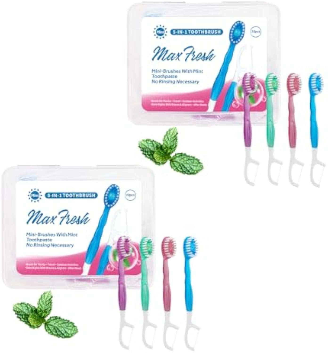 5 in 1 Toothbrush & Floss, Disposable Mini Toothbrush with Toothpaste ...