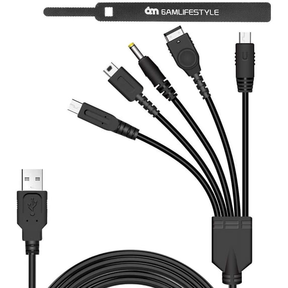 5-in-1 USB Charger for Nintendo DS Lite, Wii U, New 3DS, 2DS, DSi, NDS ...
