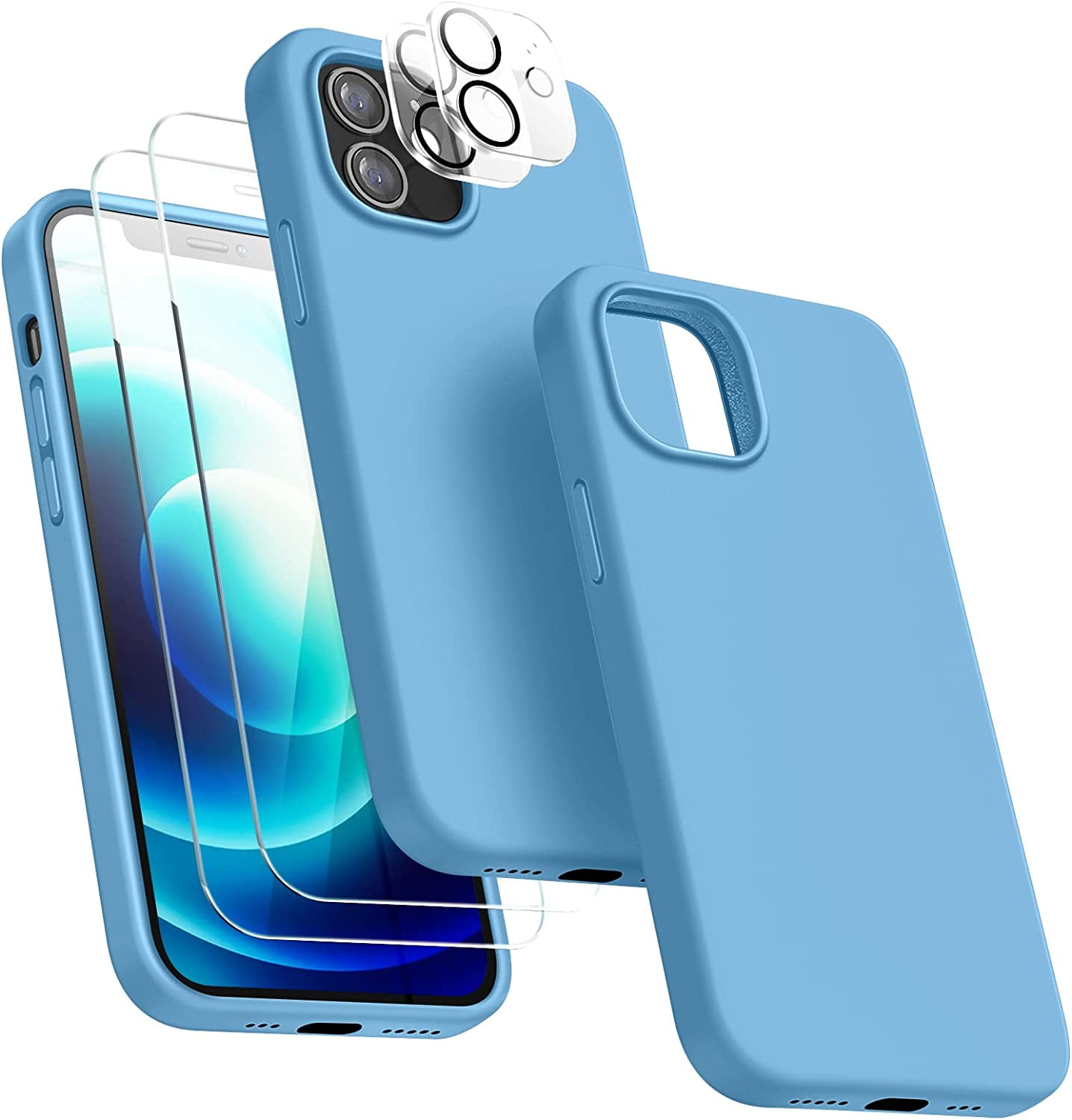 [5 in 1 for iPhone 12/iPhone 12 Pro Case, with 2 Pack Screen Protector ...