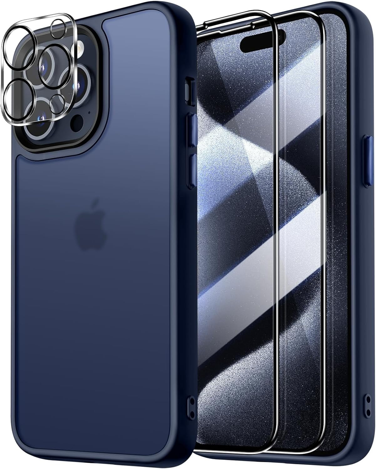 5 in 1 for iPhone 15 Pro Case, with 2X Screen Protectors + 2X Camera ...