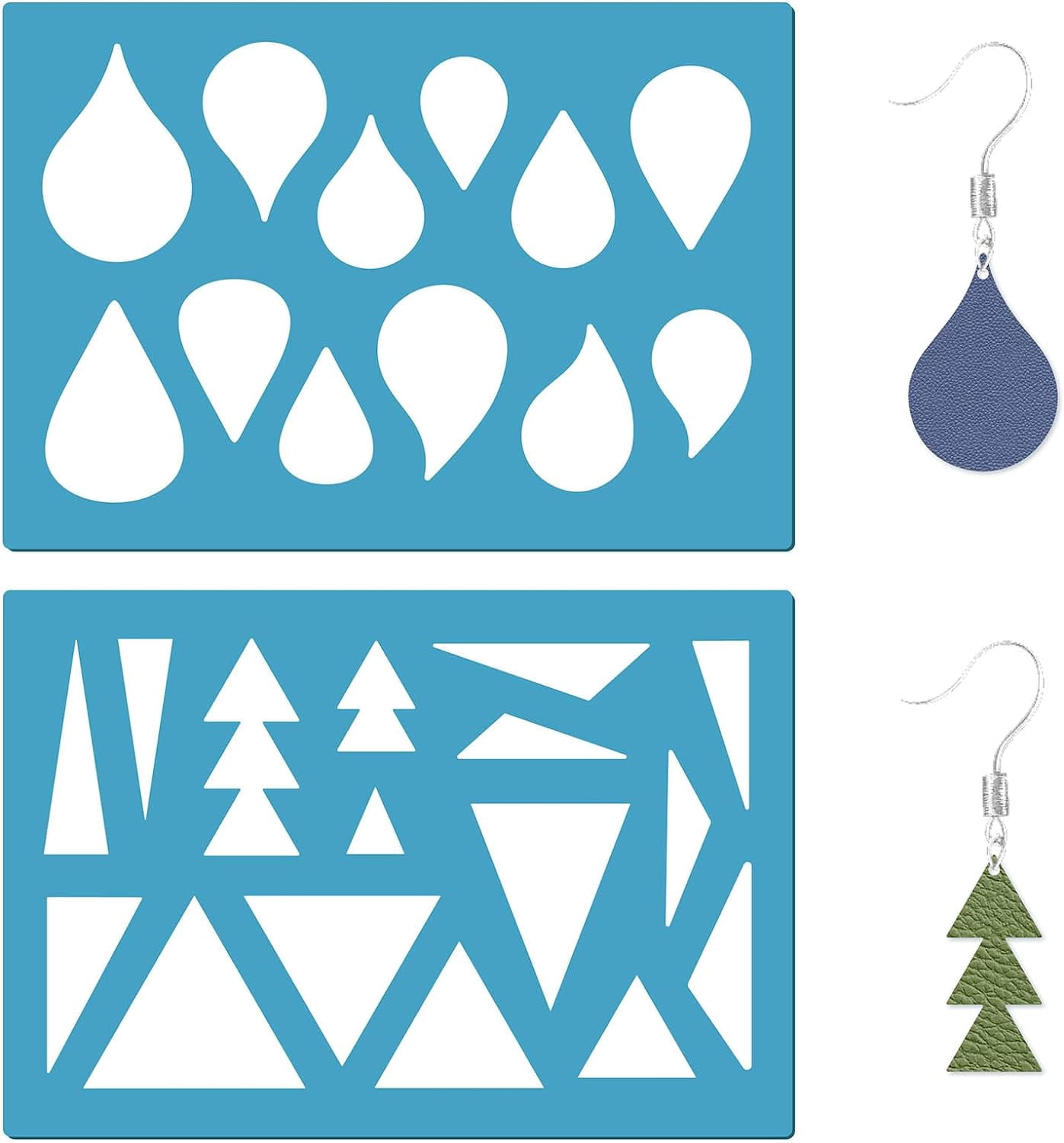 5.1"x3.5" 2Pcs Earring Teardrops Jewelry Stencils Cutouts Stencil ...