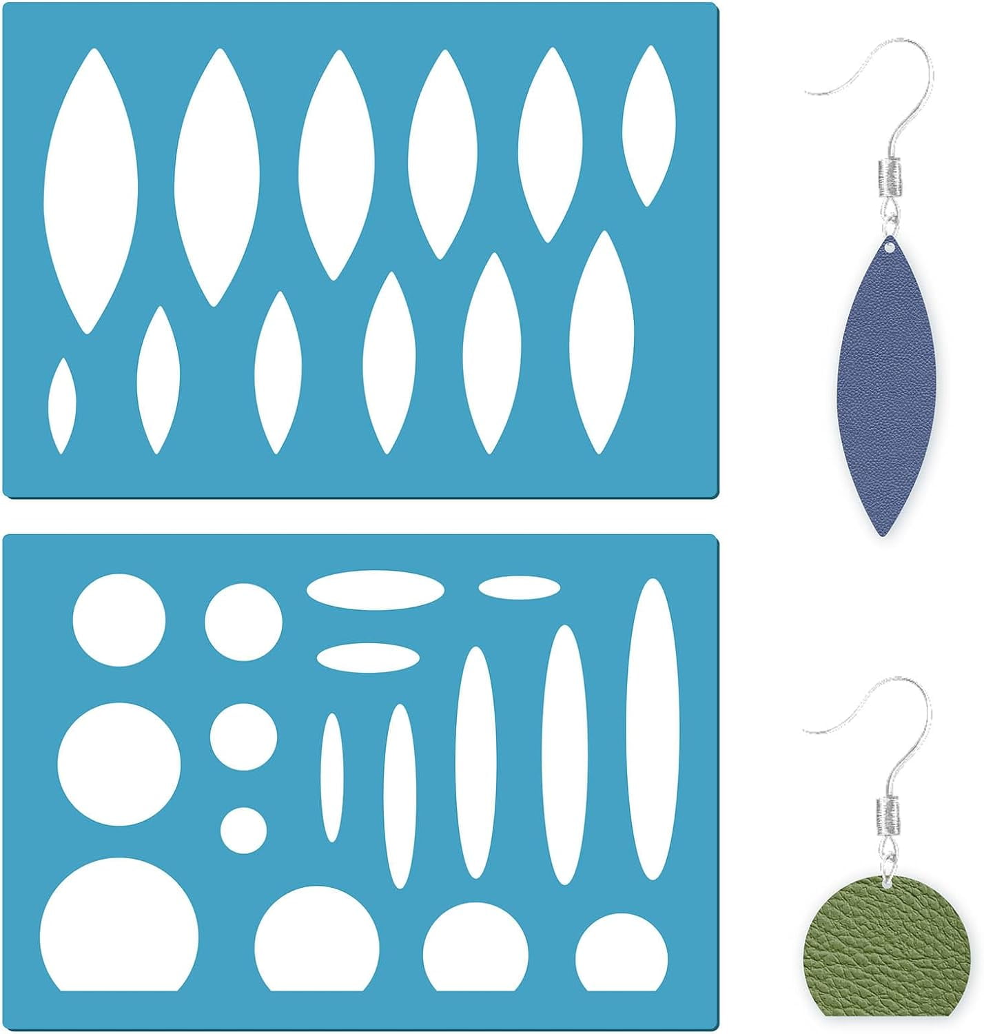 5.1"x3.5" 2Pcs Jewelry Stencils Ellipse Earring Stencil Arylic Reusable ...