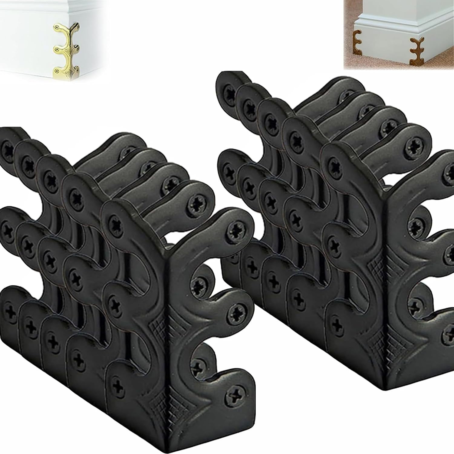 5/10/15pcs Solid Brass Baseboard Corner Protectors,Rustic Vintage Metal ...