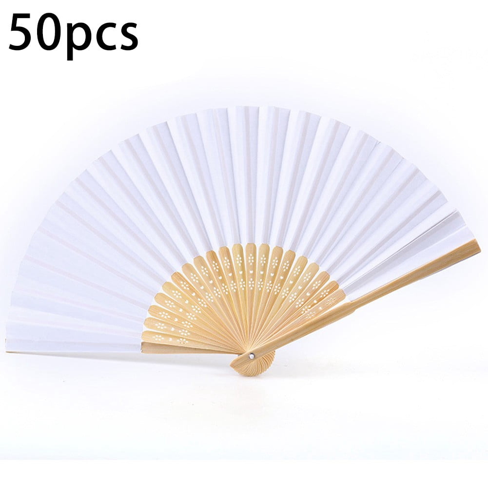 5/10/20/30/40/50Pcs Blank Folding Fans Diy Painting Blank Wooden Paper ...