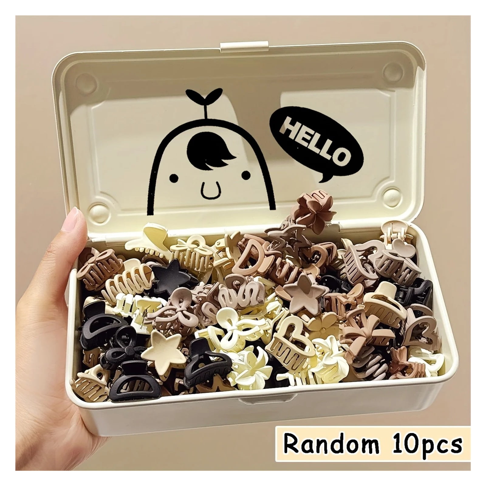5/10/20/30pcs Beige Mixed Pack Small Clips, Cute Girl Accessories ...