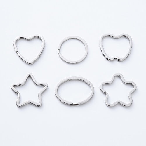 5/10/20/50pcs Metal Key Rings Love Star Shaped Keychain Open Ring ...