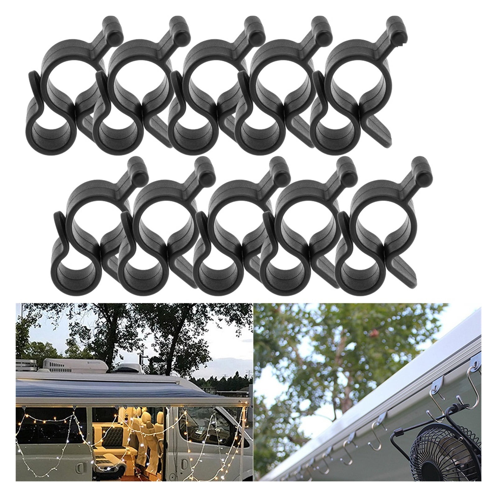 5/10/20 X Tent Hooks Awning Clips RV Tent Hangers Light Hangers For ...