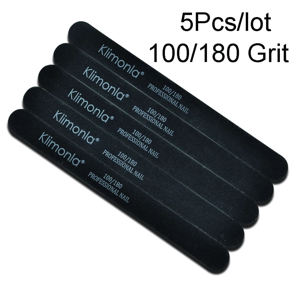 5/10 /20 pcs Wooden Nail File 100/180/240/320 Black Sandpaper Buffer ...