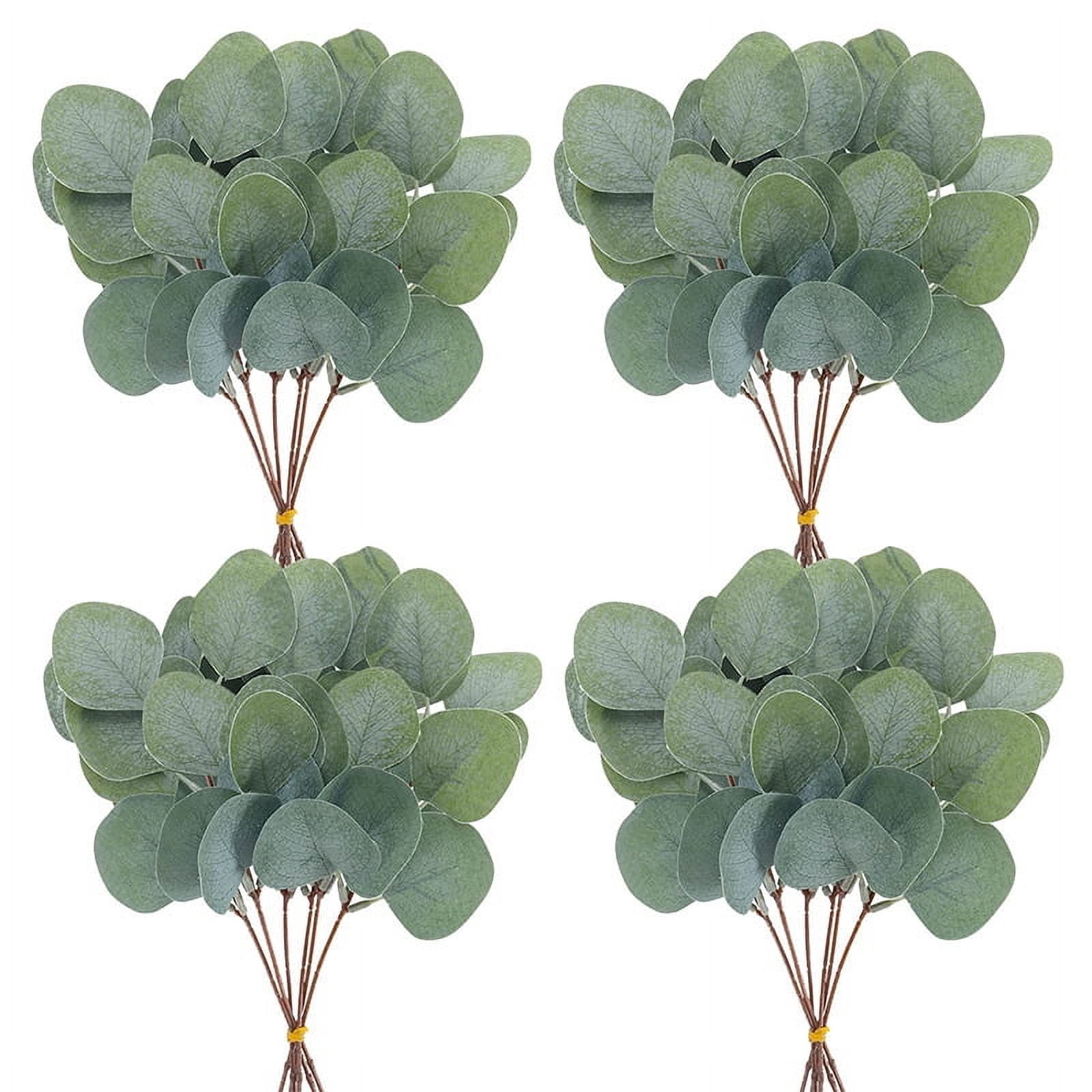 5/10/20Pcs Artificial Eucalyptus Leaves Stems Bulk Silver Dollar Leaf ...