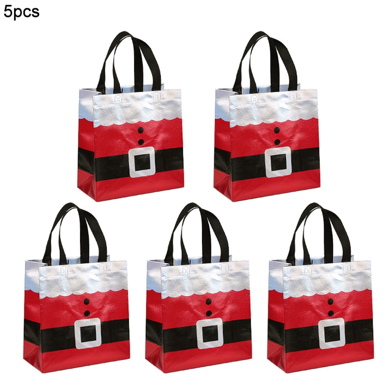 5/10/20Pcs Santa Claus Christmas Gift Bags with Handle Non-Woven Tote ...