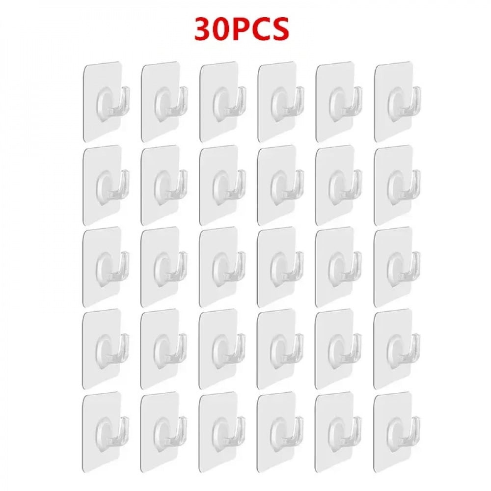 5/10/20Pcs Self-adhesive Hook Transparent Door Wall Hook Child Heavy ...