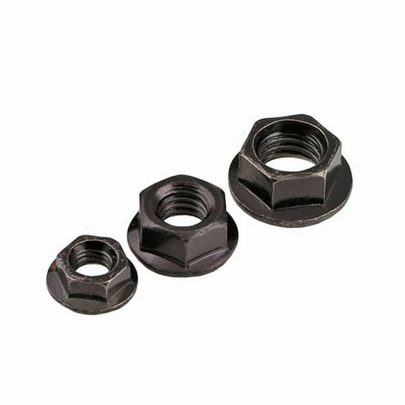 5/10/20pcs Flange Hex Nut M2 M3 M4 M5 M6 M8 M10 M12 Hex Black Zinc ...