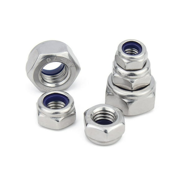 5/10/20pcs Hex Locking Nut M2 M3 M4 M5 M6 M8 - M20 Nylon Nuts A2 ...