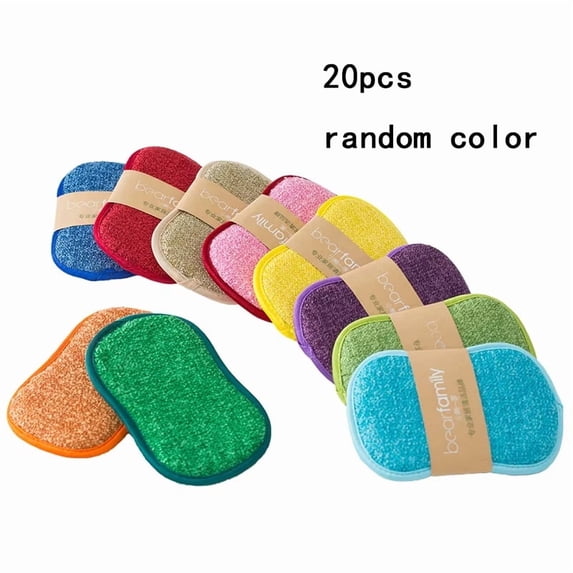 5/10/20pcs Magic Sponge Double-sided Dishwashing Pan Pot Dish Wash Rust ...