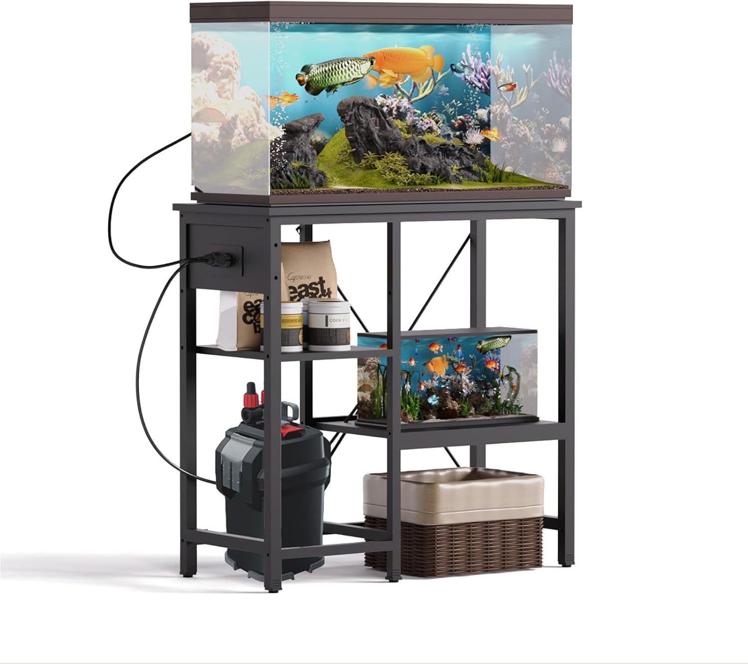 5-10 Gallon Fish Tank Stand, Heavy Duty Aquarium Stand with Cabinet ...