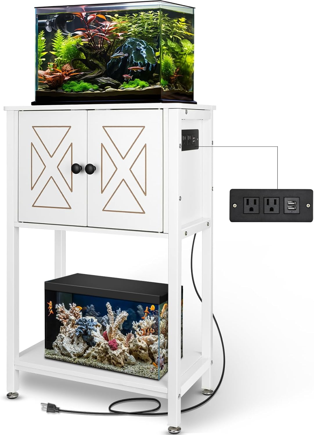 5-10 Gallon Fish Tank Stand, Heavy Duty Aquarium Stand with Cabinet ...