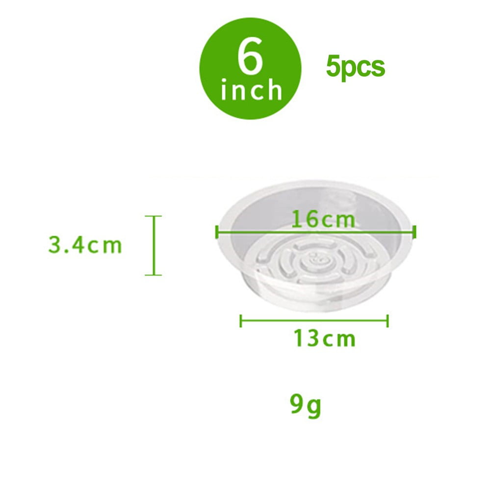5/10 Pack Clear Thick Plastic Heavy Duty Sturdy Plant Saucer Drip Trays ...