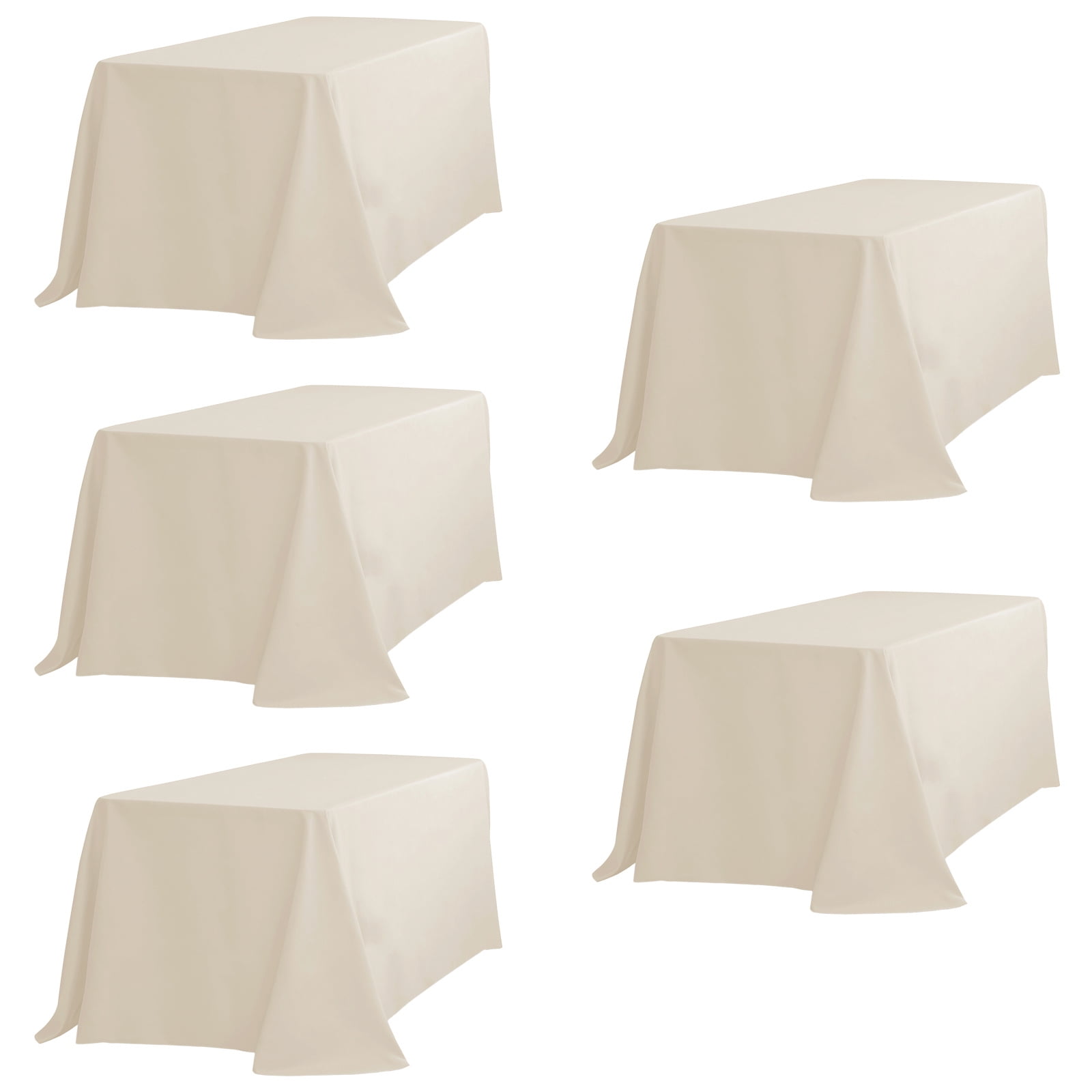 5/10 Pcs Large Polyester Rectangle Tablecloths (Rounded Corners ...