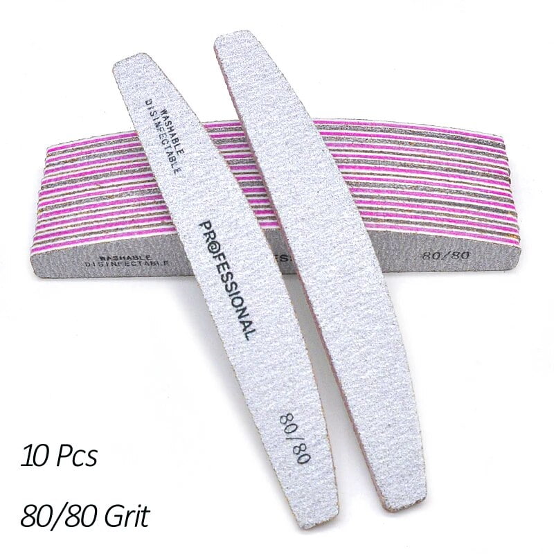 5/10 Pcs/Lot Professional Nail Files For Manicure 80 100 180 Grey Boat ...