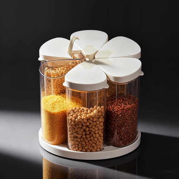 5-10 lbs Rice Dispenser - Rotating Cereal dispenser countertop for ...