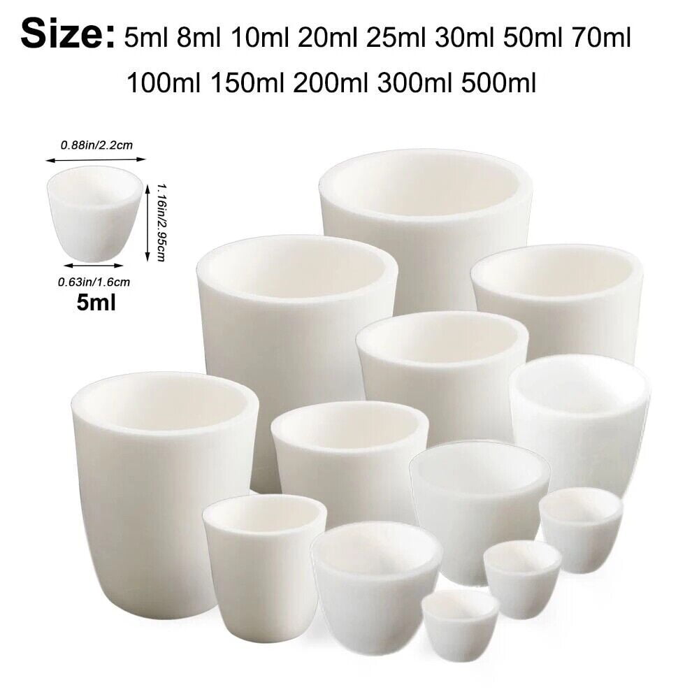 5-1000ml Alumina Crucible 99% Alumina Ash Crucible Without Cover for ...