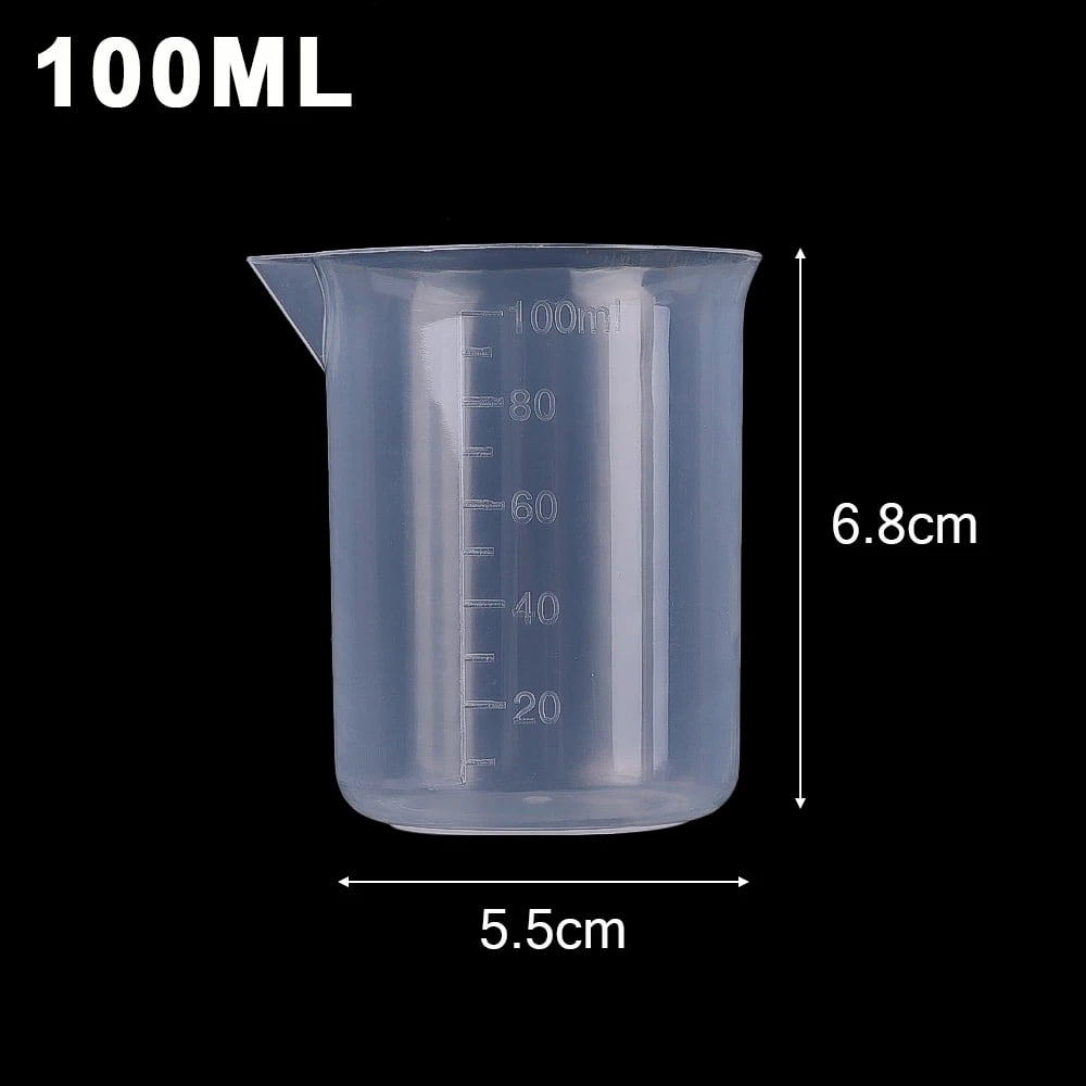 5-100pcs Plastic Measuring Cup 100ml Clear Resin Volumetric Mixing Cups ...