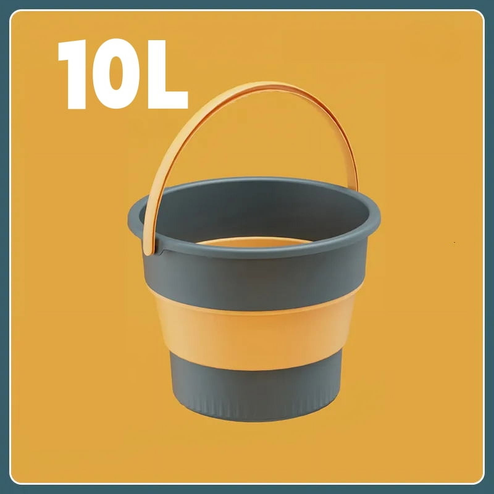 5/10L Folding Portable Bucket with Cover Car Wash Fishing Bathroom Tool ...