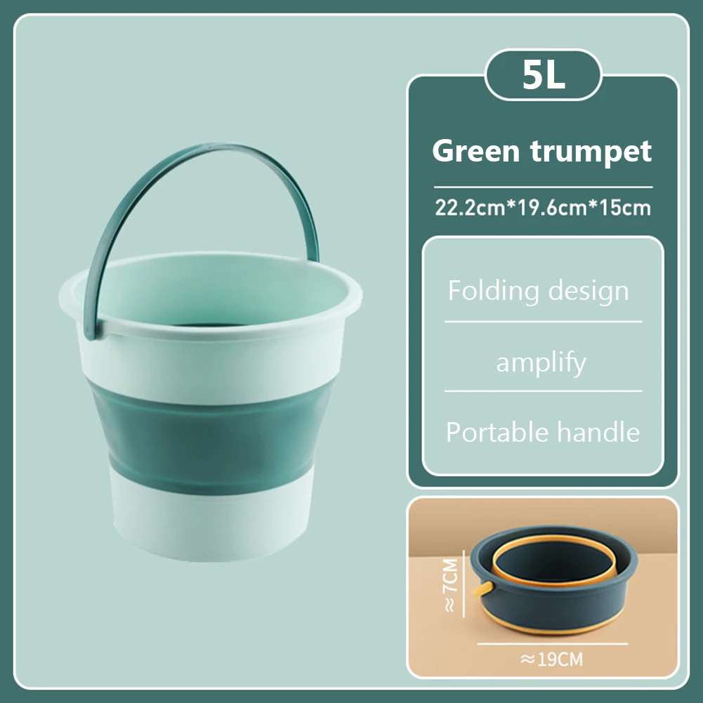 5/10L Portable Folding Bucket for Washing Outdoor Foldable Basin ...