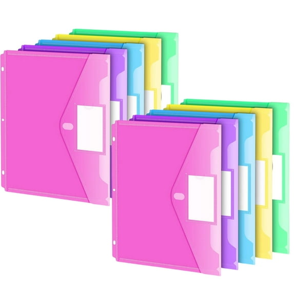 5/10Pcs 3 Holes Punched Document Pocket Waterproof Clear Plastic File ...