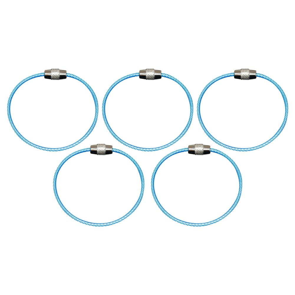 5/10Pcs Durable Steel Wire Rope Ring Connector Keychain Key Holder ...