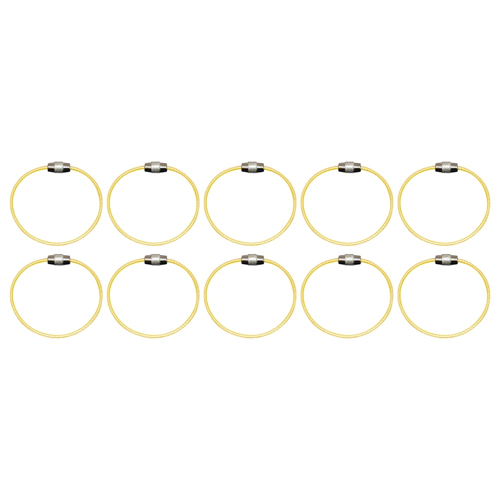 5/10Pcs Keychain Wire Rope Rings - Durable Steel Cable Connector, Screw ...
