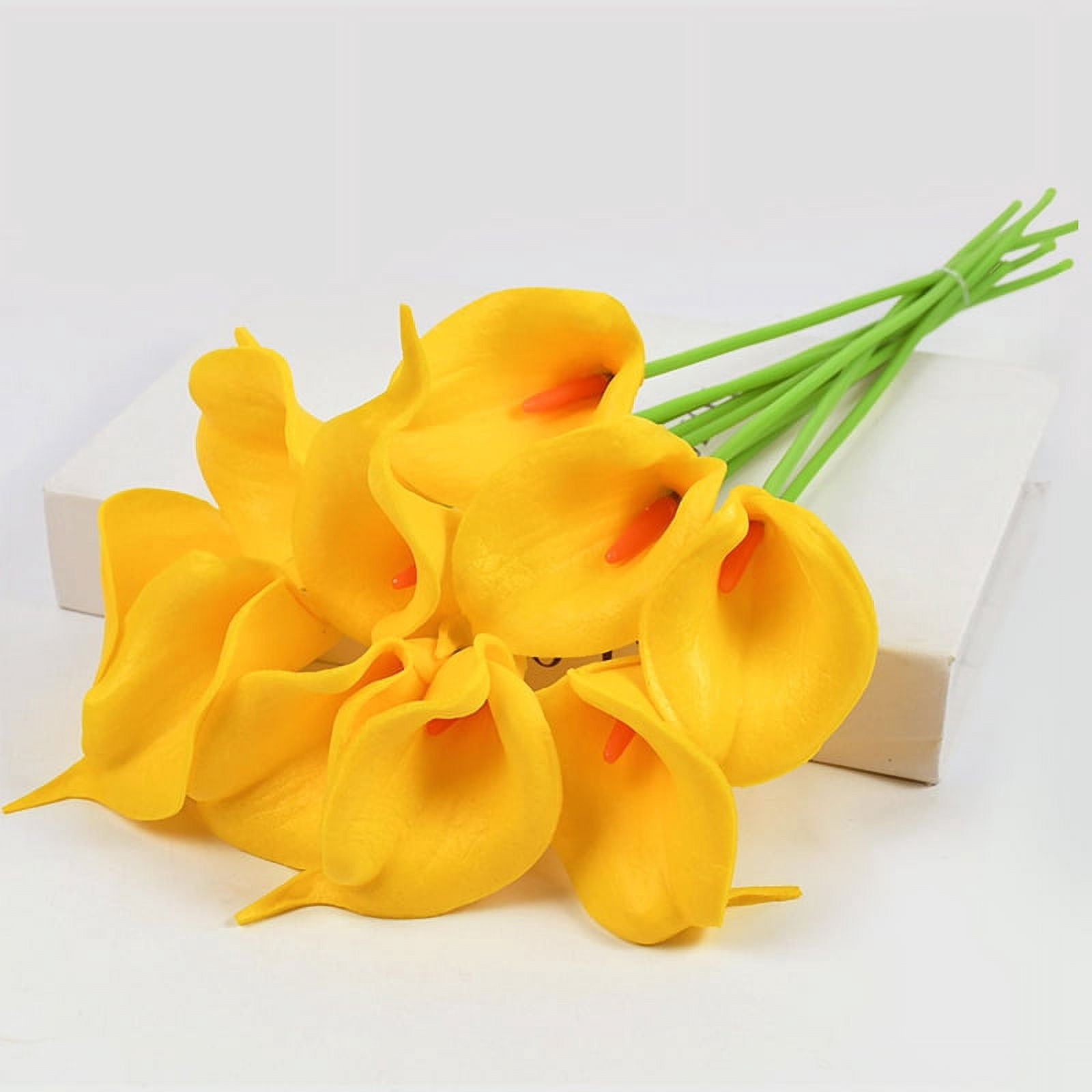 5/10Pcs Real Touch Calla Lily Artificial Flowers White Wedding Bouquet ...