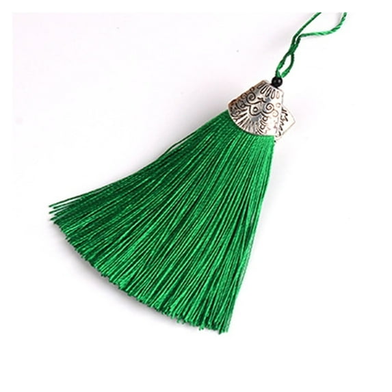 5/10Pcs Silky Handmade Tassels with Silver Cap Mixed Color Tassels DIY ...