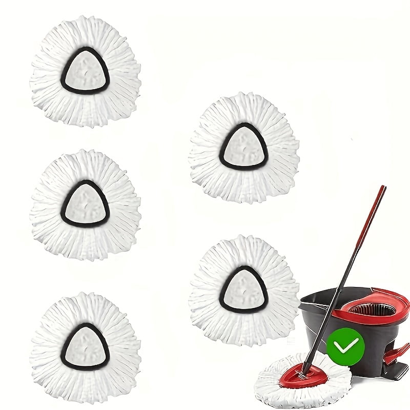 5/10Pcs Washable Microfiber Mop Replacement Heads, Durable Rotating Mop ...