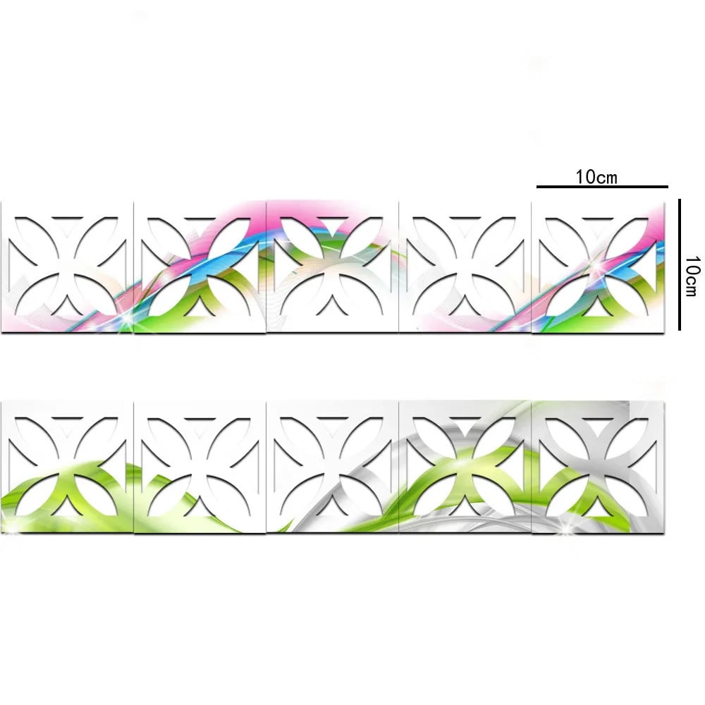 5/10cm Acrylic Wall Mirror Sticker with Adhesive for Living Room ...