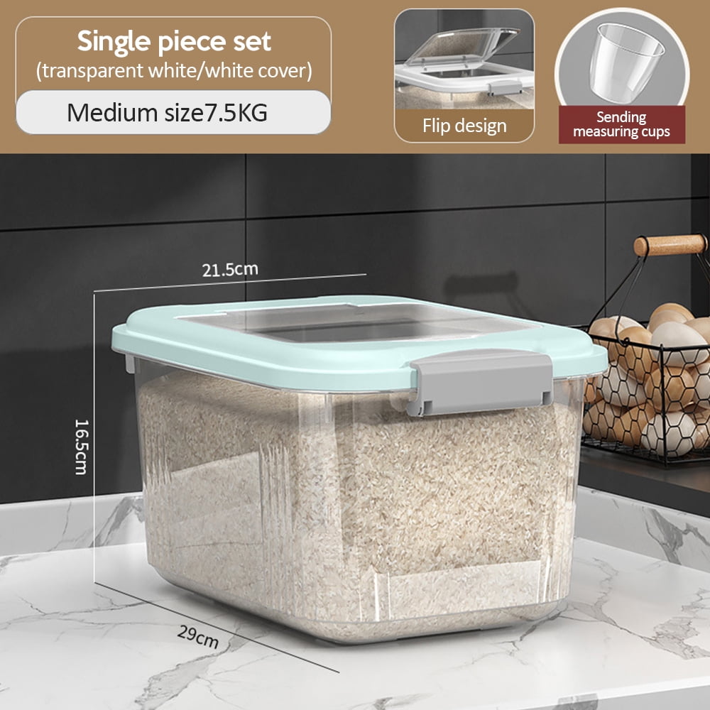 5/10kg Sealed Rice Container with Flip Lid Dust-Proof Large Capacity ...